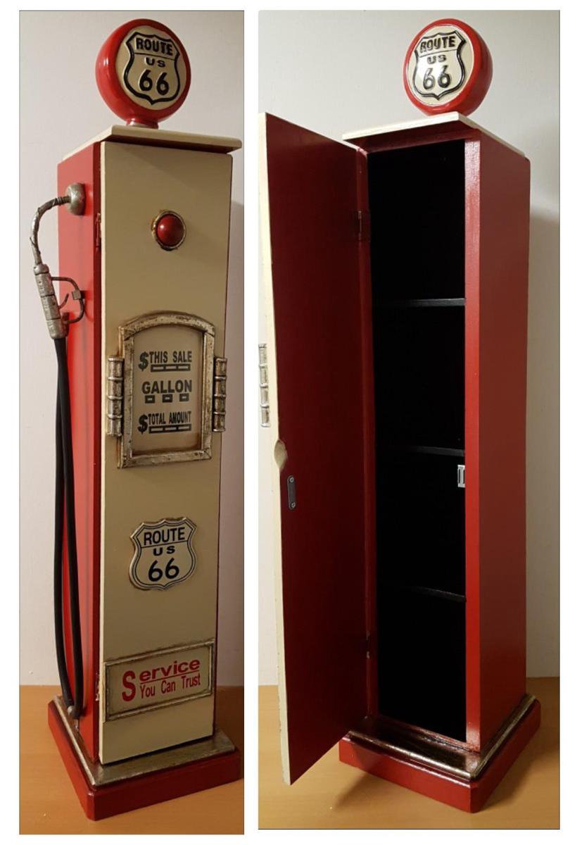 Benzinepomp kast Route 66 rood wit NOSTALGIE -CAFE- BAR -MANCAVE- KROEG ...
