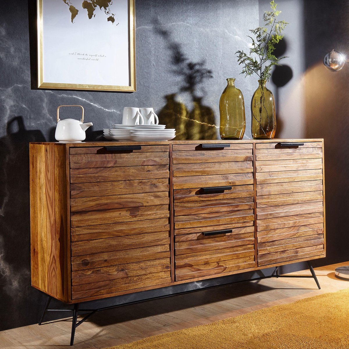 bol.com | Nancy's dressoir - Dressoirs - Kasten - Sheesham hout - Bruin ...
