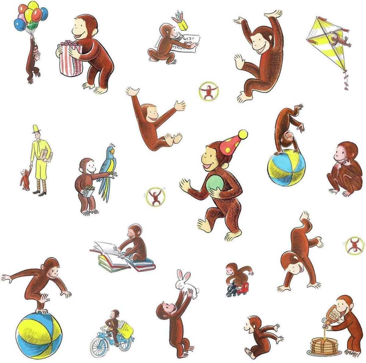 Stickers muraux Colocataires Curious George Vinyl 22 Pièces | bol.com