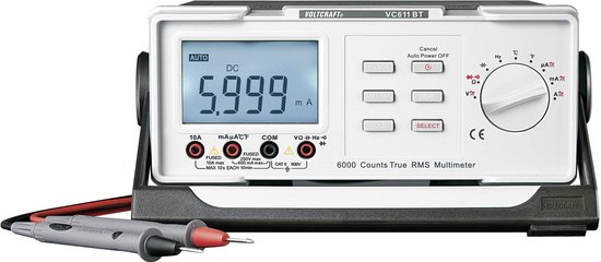 VOLTCRAFT VC611BT Bench multimeter Digital CAT II 600 V Display (counts ...