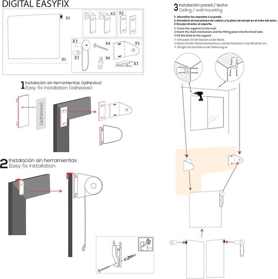 Verduisteringsrolgordijn 100 x 150 cm digitale druk Crystal - Zonder ...