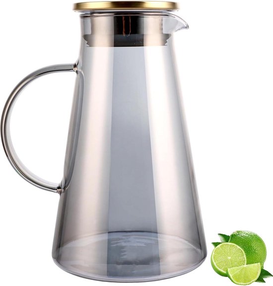 Waterkaraf - Water karaf 1.8 liter glazen karaf met deksel - waterkan ...