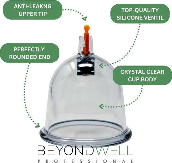 BeyondWell Hijama Cupping Cups 6.8 cm (100 stuks) - Premium Product | bol