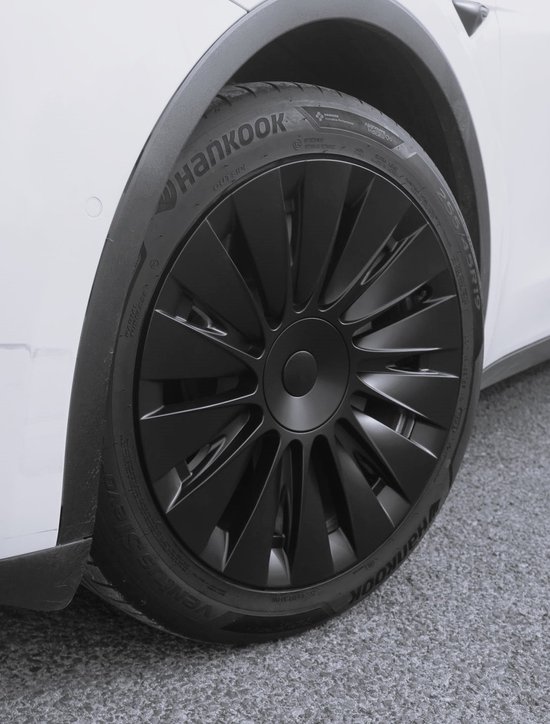 Tesla Model Y Wieldoppen set 19 inch Mat Zwart BLADE Performance - met ...