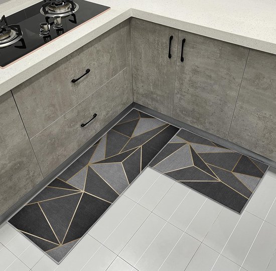 Inovra ® Stijlvolle Keukenmatten Set van 2 - Moderne Wasbare Antislip ...