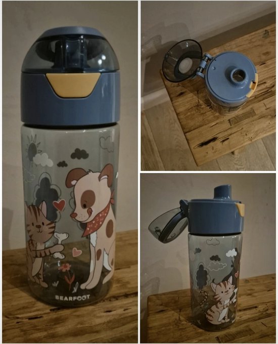 Drinkfles Drinking bottle Bearfoot 450 ml Blauw Hond en Kat Dog and Cat ...