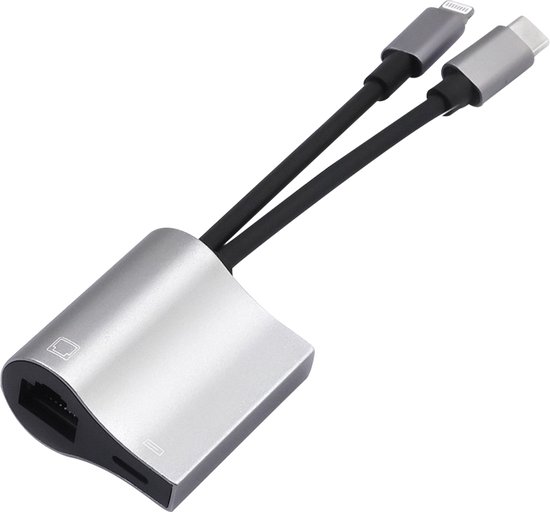 Ethernet Adapter- Internet - 8-pins (lightning) en USB-C naar Ethernet ...