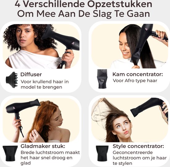 Ciriel Föhn met Diffuser - Ionische Haardroger - 2400W - Complete set ...