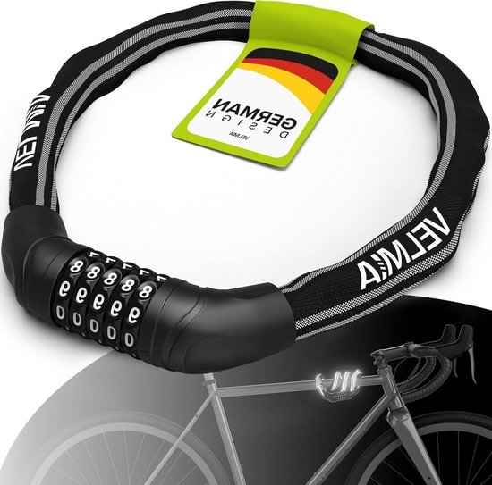 Programmeerbaar cijferslot fietsslot met reflecterende strepen - gehard ...