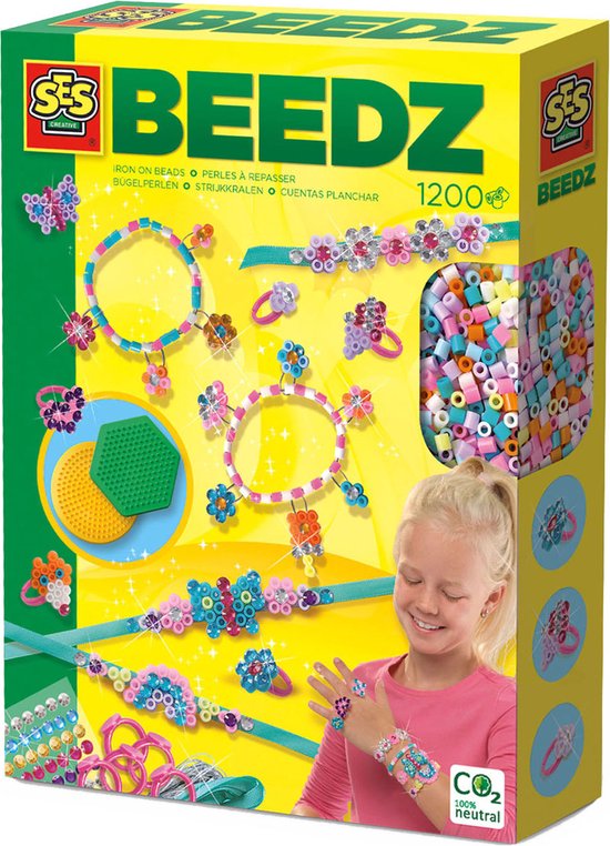 SES Beedz - Diamant Sieraden - armbandjes maken meisjes - 1200 strijkkralen met... | bol