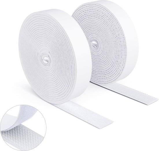 Klittenband zelfklevend 16 mm x 3 m - duurzame haakband en lusband ...