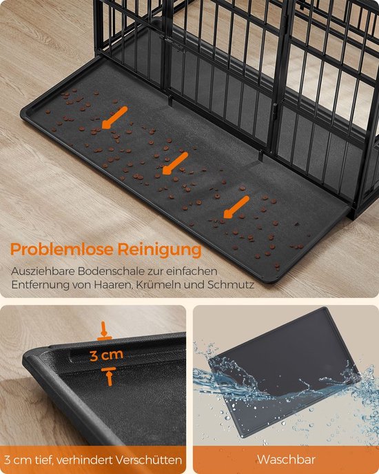 Hondenkooi 107 x 70 x 75 cm – Met uitneembare bodembak | bol