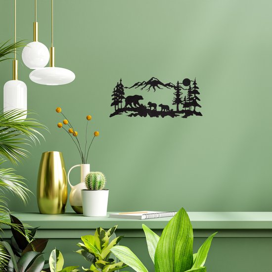 Janse® Muurdecoratie beren in bos - Decoratie beren en bergen van ...