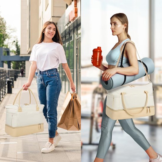 Sporttas reistas dames, weekender met schoenenvak en natvak ...