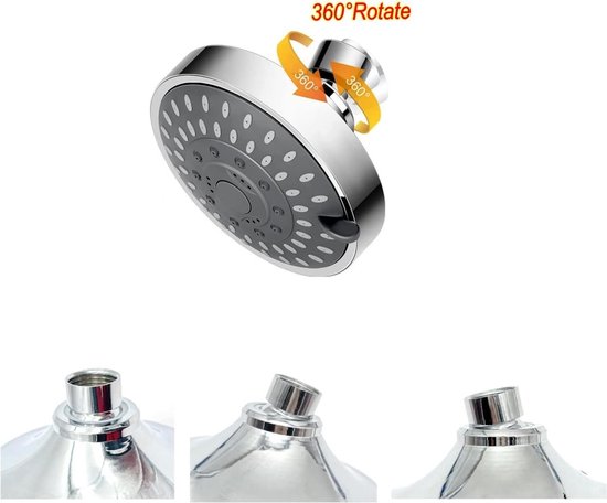 Douchekop hoge druk - 5 spuitmodi - waterval - standaard 1/2 inch ...