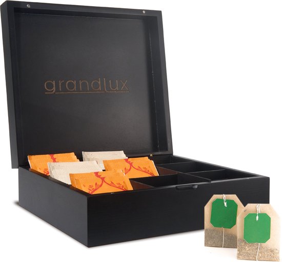Grandlux Theedoos 9 Vaks - Magneetsluiting - Ruime Vakken voor Pickwick ...