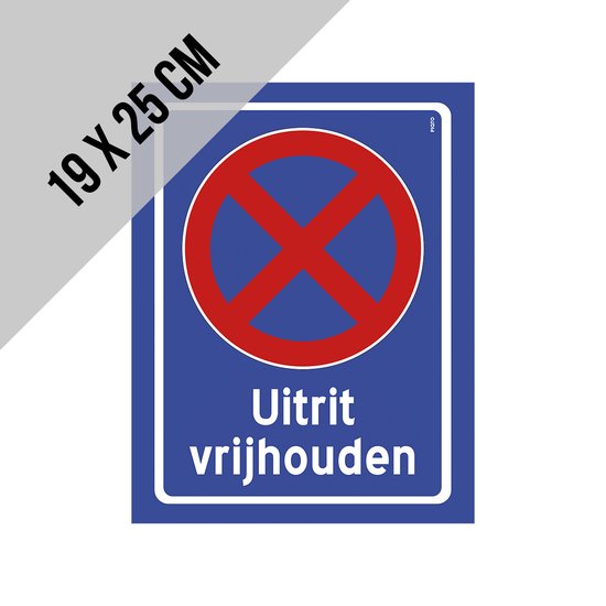 Pictogram/ bord | "Uitrit vrijhouden" | 19 x 25 cm | Kunststof ...