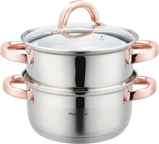 Klausberg 7725 - stoompan - 3 delig - 18cm - rvs - alle warmtebronnen | bol