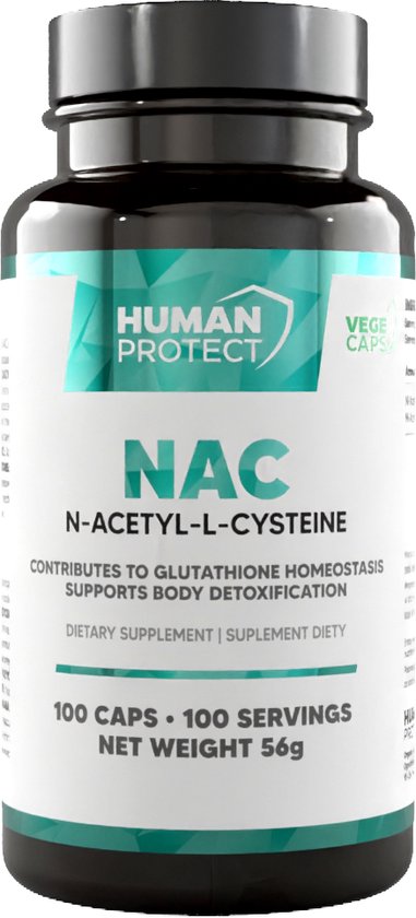 Human Protect - NAC - N-Acetyl-L-Cysteine - 120 caps - 120 doseringen - Detox - Lever... | bol