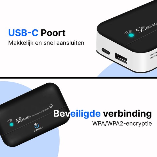 MiCharge PW100 - Draadloze MiFi Pocket WiFi - 4G LTE Mobiele Router met ...
