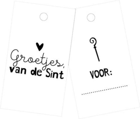 Sinterklaas Cadeau Inpakken - Labels Cadeaukaartjes - 10 stuks - Naam ...