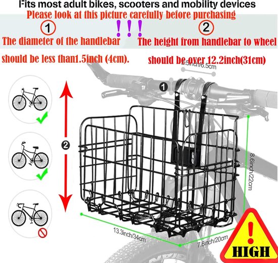 Equivera Fietsbak - Fietsmand - Fietskrat - Fiets Mand - Fietsmanden ...