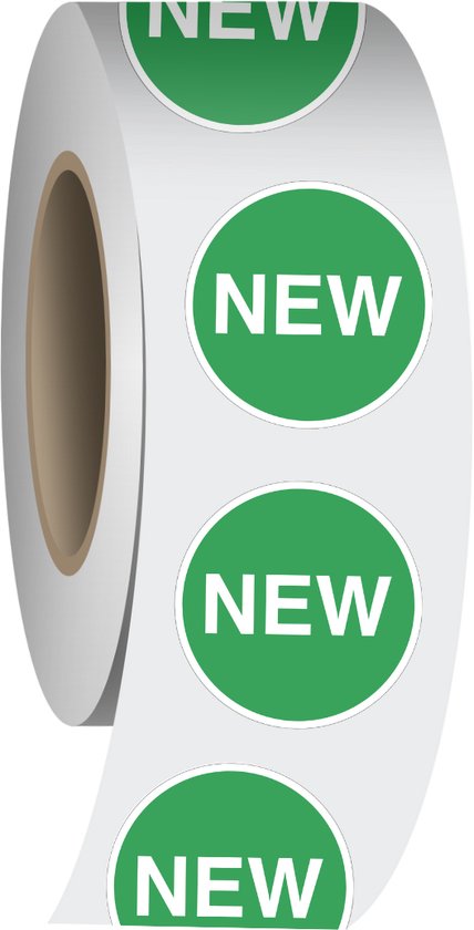 New stickers op rol - groen - 2,5 cm - 901 stickers per rol | bol