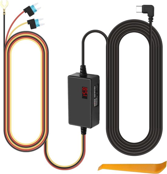 Hardwire Kit USB-C met led-scherm - 24u Parkeerbewaking - Type C ...