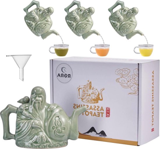 Keramische Handgemaakte Magische Theeketel voor Drie Drankjes in Een ...