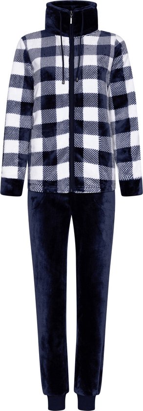 Fleece geruit huispak Rebelle - Blauw - Maat - 36 | bol