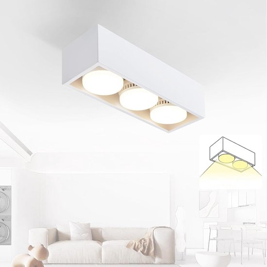 Opbouw LED plafondlamp wit - Moderne plafondspot 3 vlammen zwenkbaar ...