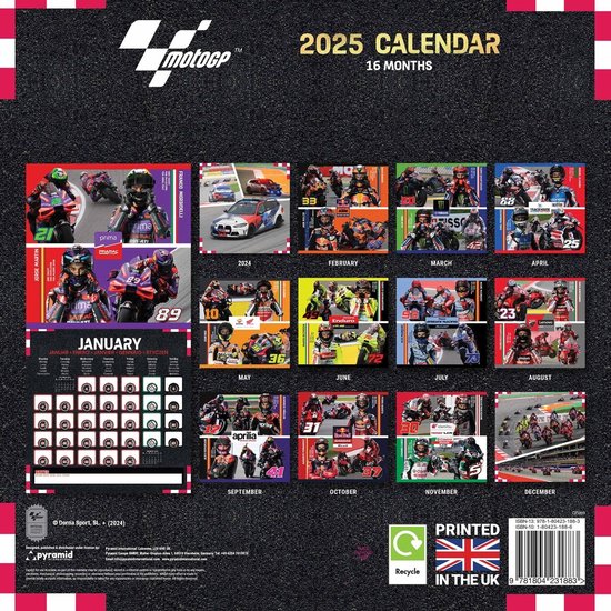 CAROUSEL CALENDARS MotoGP Kalender 2025 - Wandkalender met mooie foto's ...