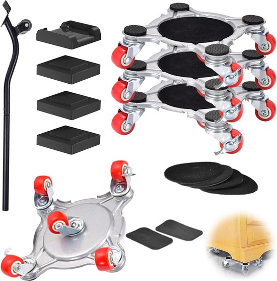 16 stuks meubelrollers transportwielen set van 400 kg - meubellifters ...
