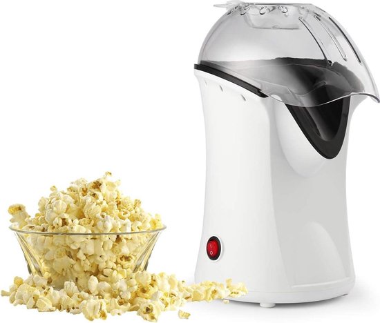 Hete lucht popcornmachine met brede opening - 1200 W - 16 x 18 x 30 cm - wit | bol