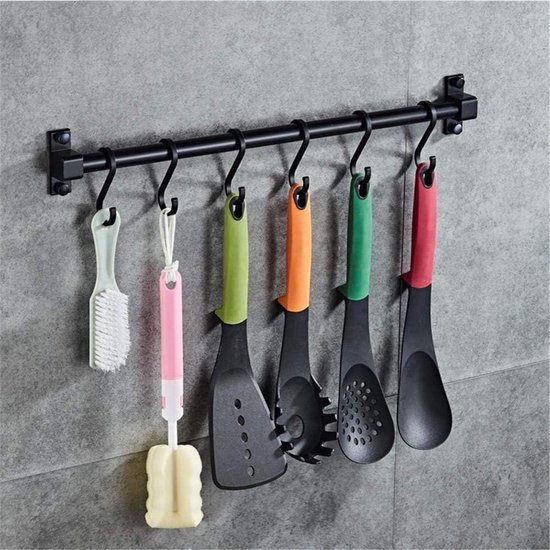 Luvetrex ® Veelzijdige Zwart Aluminium Ophangrek voor Keuken en ...