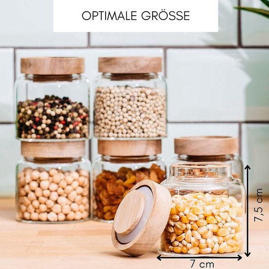 Voorraadpotten met deksel 170 ml - luchtdicht glazen voorraaddozen ...