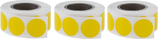 Label Stickers Geschikt voor 3 x 500 Etiketten | 35 mm | Rond - Geel ...