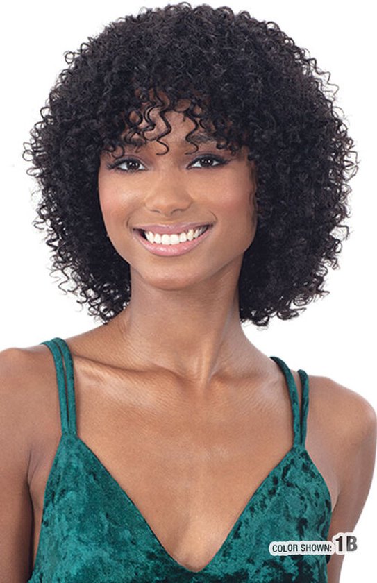 Saga 100% Remy Hair Wig Danice - 1B OFF BLACK - 20 cm | bol