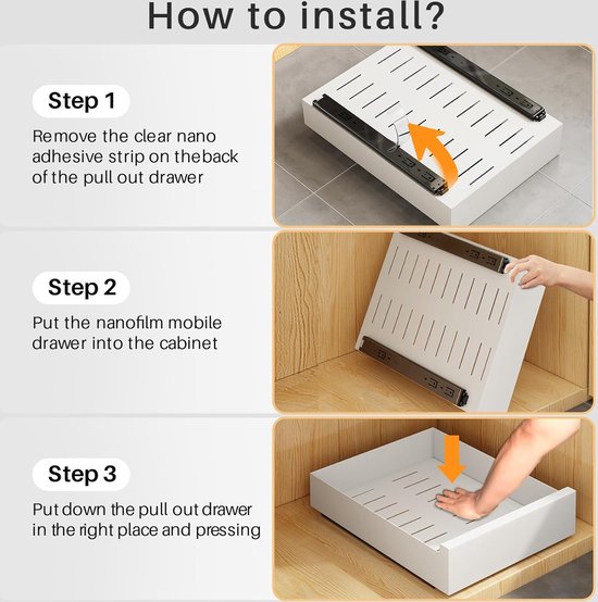 Uitschuifbare lade organizer voor keukenkast - Eenvoudige montage ...
