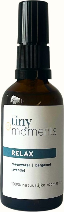 Tiny Moments Roomspray Relax - Met rozenwater, bergamot, lavendel - Voor rust &... | bol