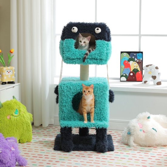 Kattenu Monster kattenhuis voor katten - Unieke krabpaal voor katten ...