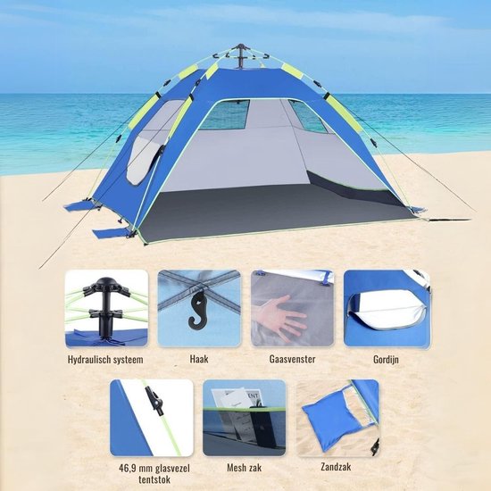 Strandtent uv Bescherming - Strandtent Baby Pop Up – Strandtentje Extra ...