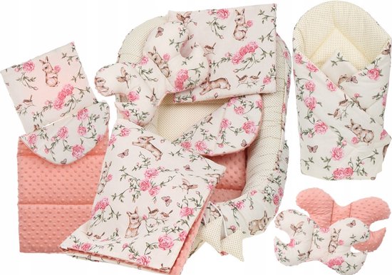 Babynestje set pasgeborenen - knuffelnest baby nestje bed set 7-delig ...