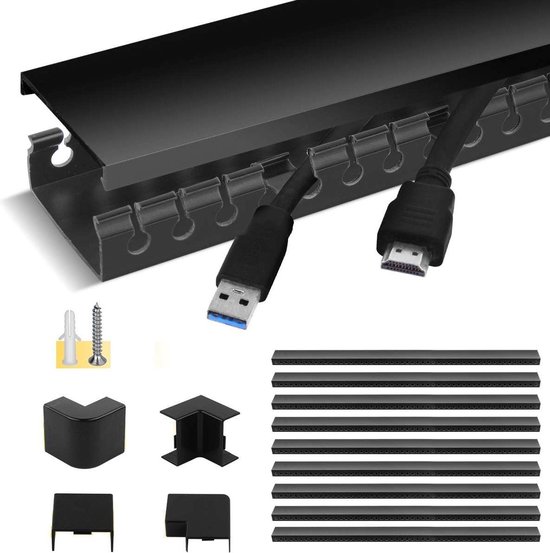 Kabelgootset zelfklevend 39x4x2 cm PVC 35 m lengte - tv-kabelgoot ...