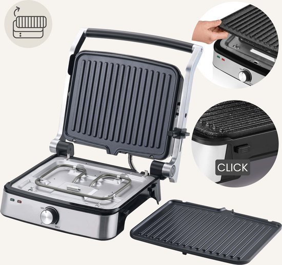Zeegma Grill Chef Easy - 2in1 - Elektrische Grill & Panini Toaster ...