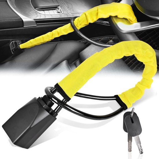 Universal Anti-Theft Steering Wheel Lock with Key - Car Truck SUV Golf ...