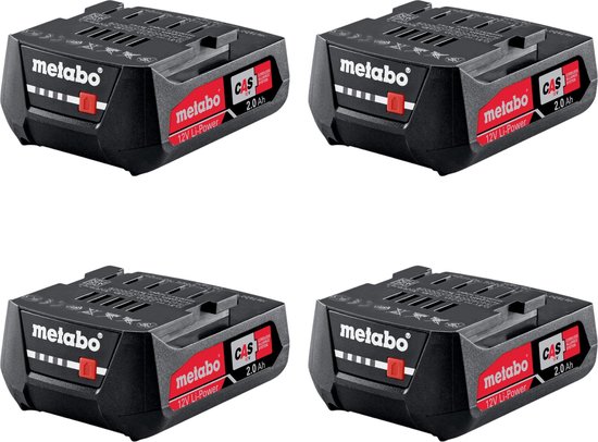 Metabo accuset 4x Li-Power accupack 12 V 2,0 Ah / 2000 mAh Li-Ion met ...