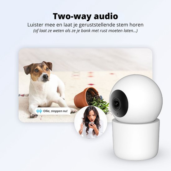 FlinQ Smart Camera - Huisdiercamera met App - 2K Binnencamera ...