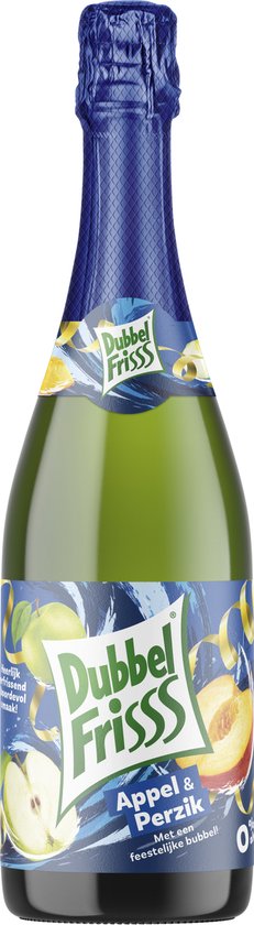 DubbelFrisss Kinderchampagne Appel-Perzik 1 x 0,75l | bol