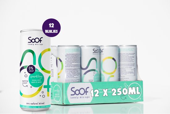 Soof Drinks - Sparkling - Frisdrank - Citroen - Munt - Appel - 12 x ...